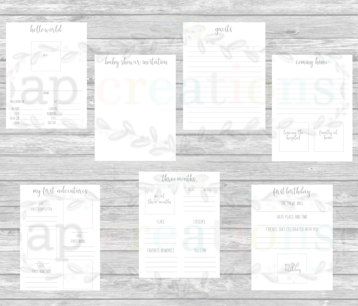Modern Gray DIY Printable Pages – AP Creations in Tuscaloosa